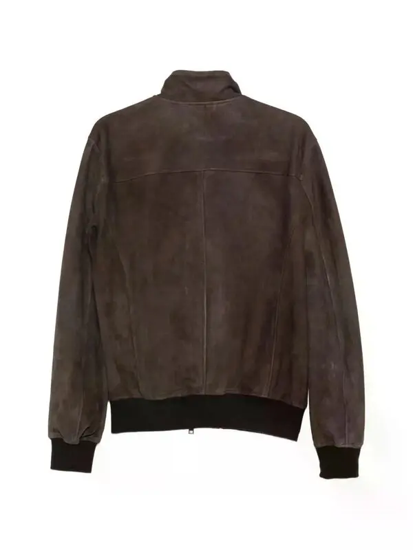Boglioli Leather Zip Jacket - Brown