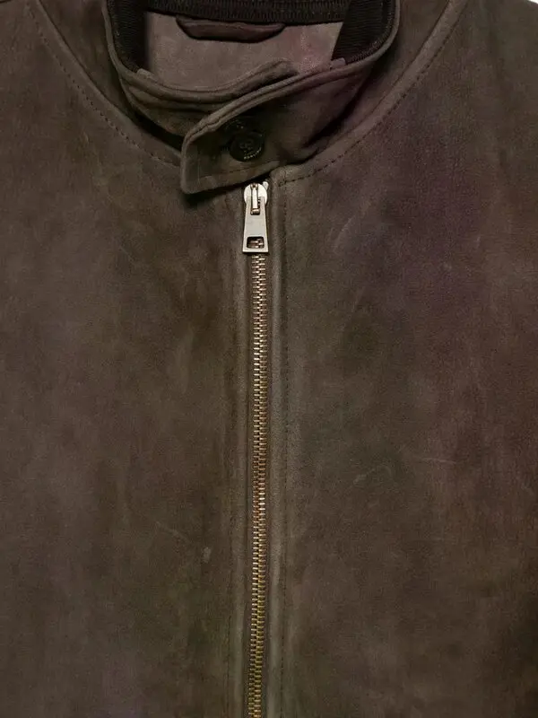 Boglioli Leather Zip Jacket - Brown