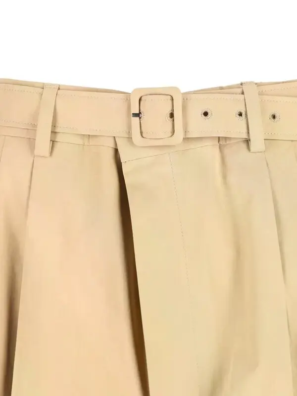 Saint Laurent Belted Pleated Trousers - Neutrals