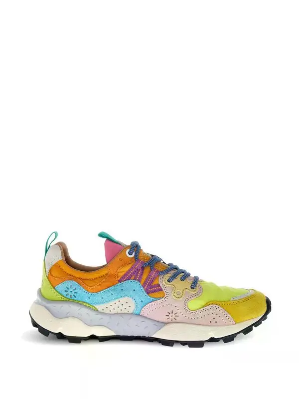 FLOWER MOUNTAIN Nubuck Leather Sneakers - Orange