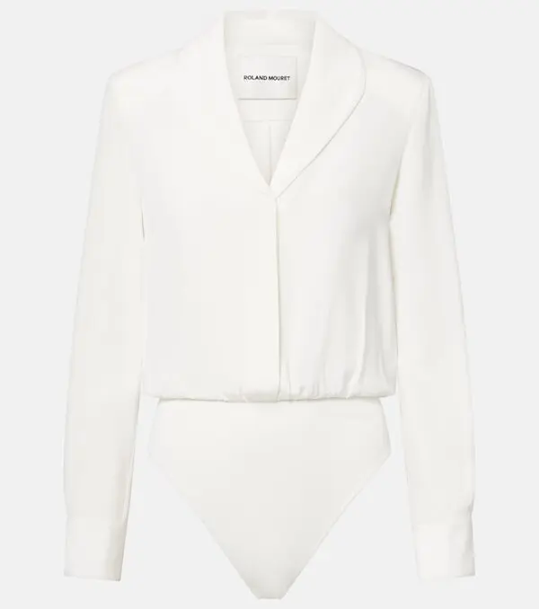 Roland Mouret Silk-satin Bodysuit - White