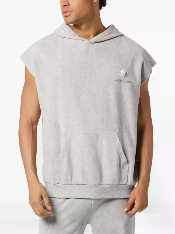 PLEIN SPORT Logo-patch Sleeveless Hoodie