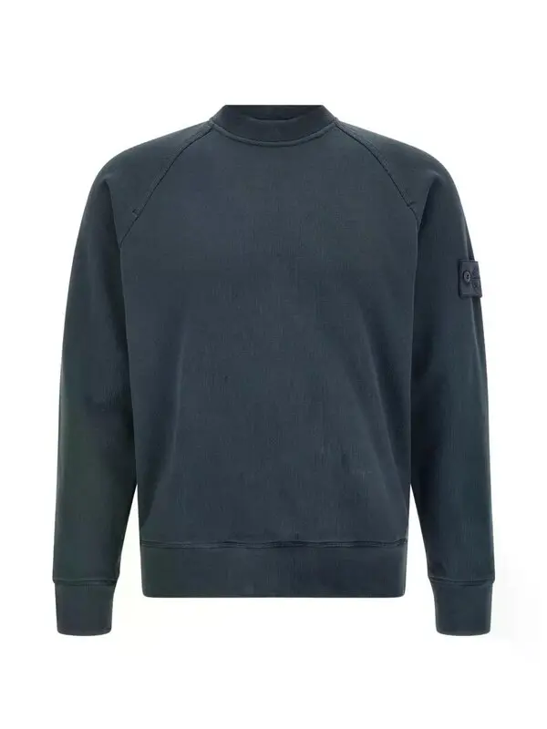 Stone Island Ghost Patch Detail Cotton Sweatshirt - Blue