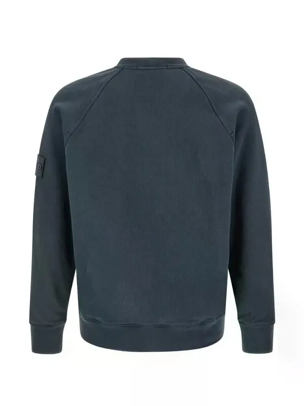 Stone Island Ghost Patch Detail Cotton Sweatshirt - Blue