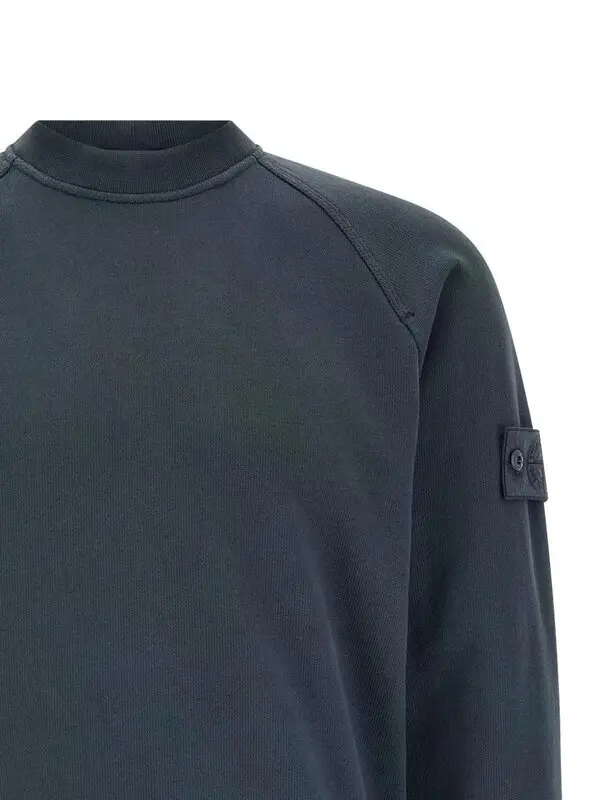 Stone Island Ghost Patch Detail Cotton Sweatshirt - Blue