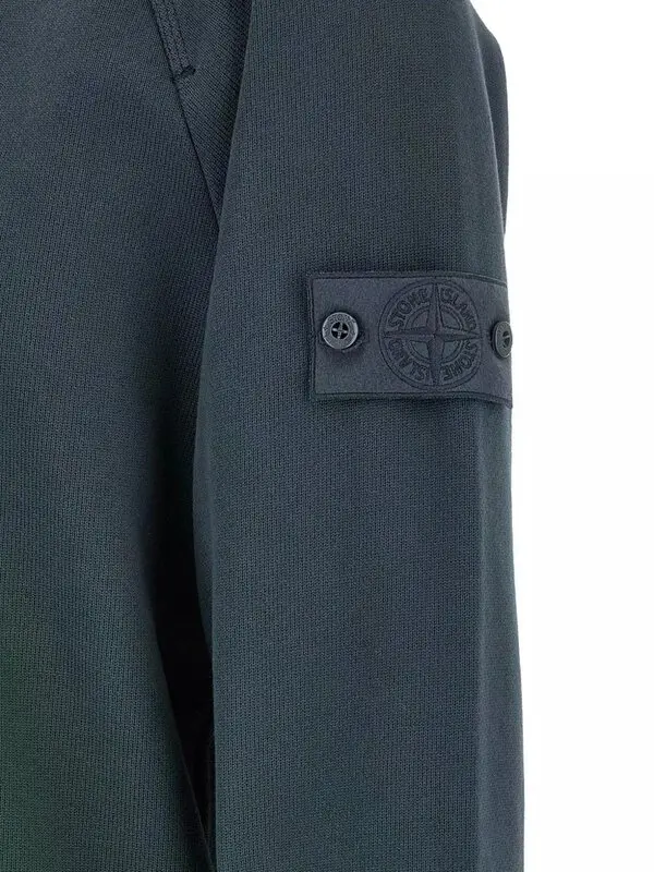 Stone Island Ghost Patch Detail Cotton Sweatshirt - Blue