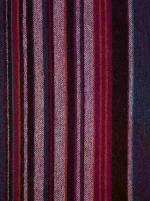 Paul Smith Striped Fringed Wool Scarf