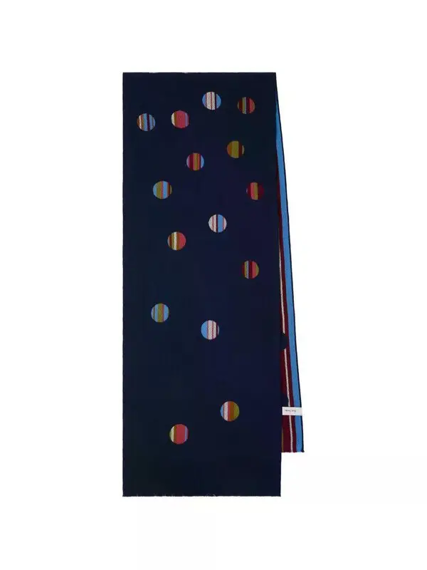 Paul Smith Striped Polka-dot Scarf