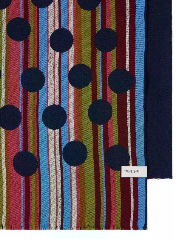 Paul Smith Striped Polka-dot Scarf