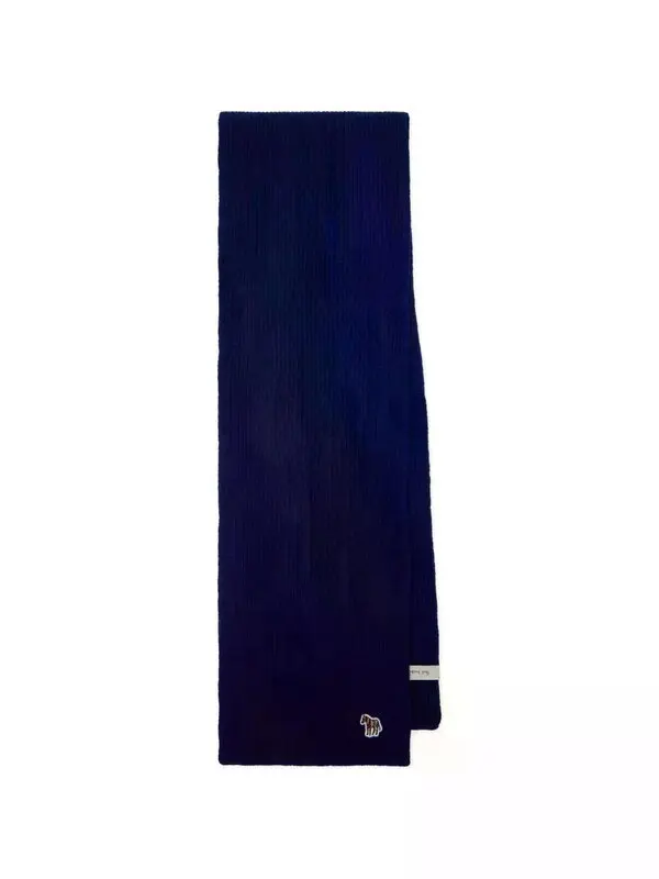 Paul Smith Ribbed Zebra Scarf - Blue