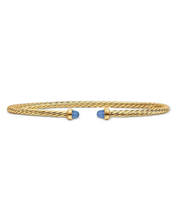 David Yurman Micro Cablespira Bracelet - Blue Sapphire/gold