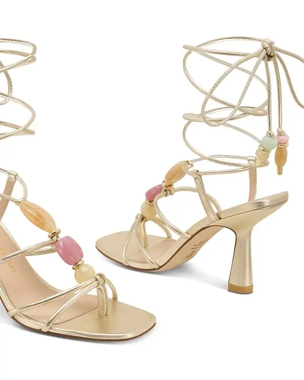 STUART WEITZMAN Majorca Strappy High Heel Sandals - Platino