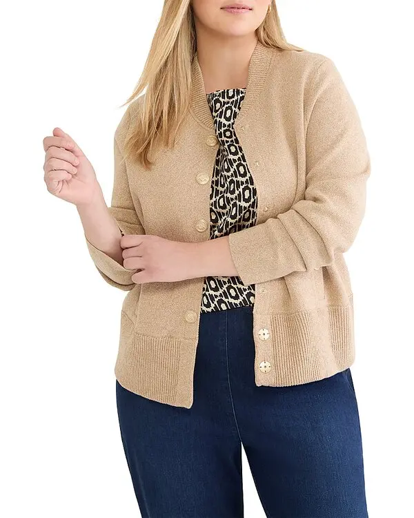 NIC+ZOE Knit Bomber Jacket - Jute