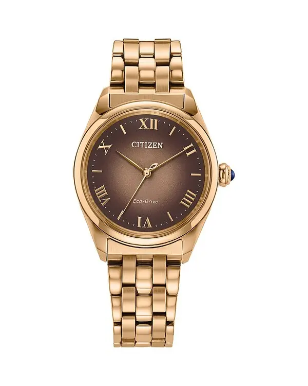 Citizen Eco-drive Classic 33mm Watch - Rose Gold/brown