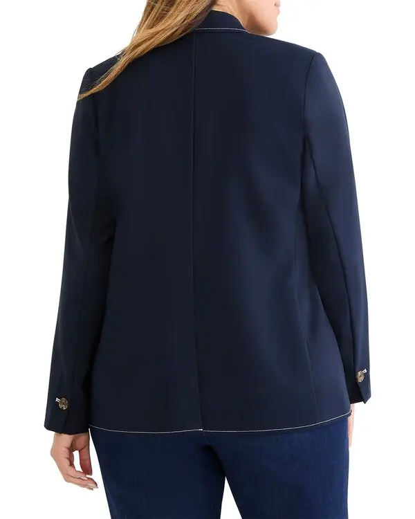 NIC+ZOE Stretch Accent Stitch Anywhere Blazer - Dark Indigo