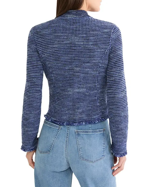 NIC+ZOE Fringe Knit Bomber Jacket