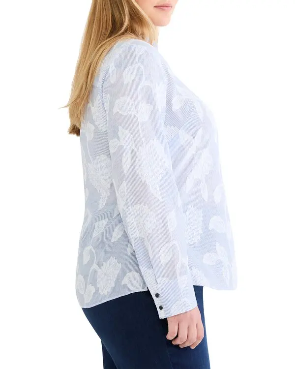 NIC+ZOE Floral Jacquard Top
