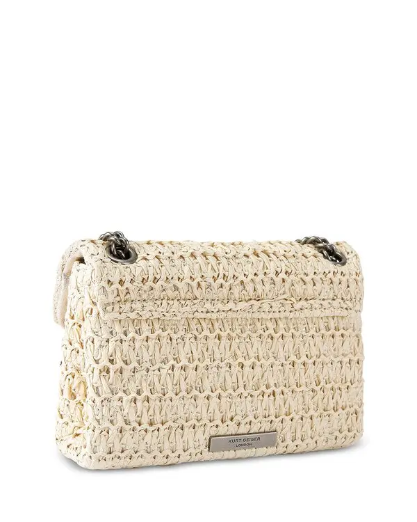 Kurt Geiger Kensington Mini Raffia Effect Crossbody - Dark Beige