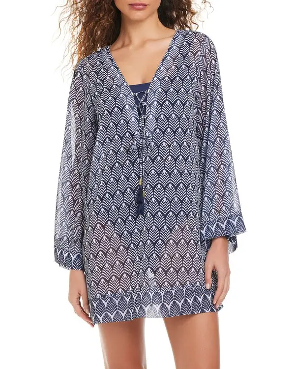 BEYOND CONTROL V Neck Front Tie Dress Swim Cover-up