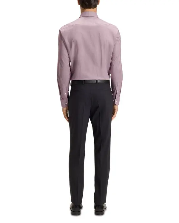 BOSS Hank Spread Collar Slim Fit Dress Shirt - Dark Red