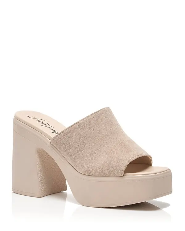 Free People Zoe Platform Sandals - Diamond Suede