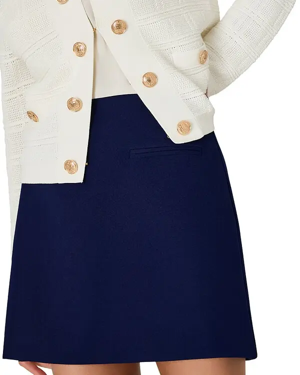 MILLY Lizzy Cady Mini Skirt - Navy