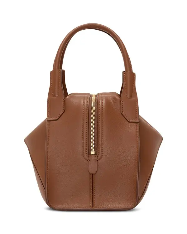Victoria Beckham Plie Medium Top Handle Bag - Dark Tan