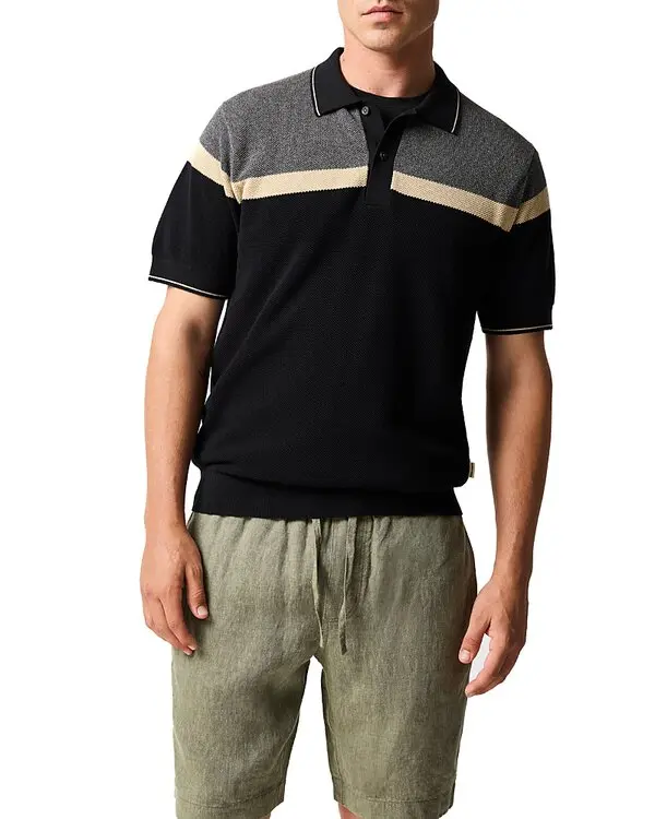 Rodd & Gunn Barret Reef Color Blocked Polo - Charcoal