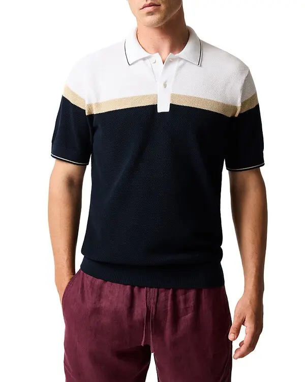 Rodd & Gunn Barret Reef Color Blocked Polo - Midnight