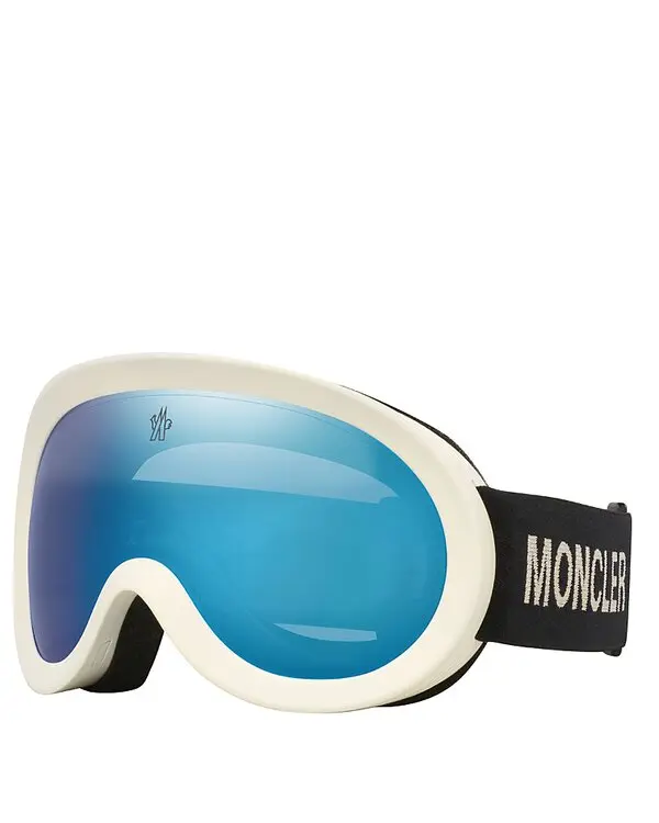 Moncler Pillow Shield 172mm Sunglasses - Matte Butter/mirror Blu
