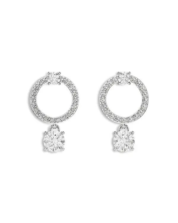 SWAROVSKI Constella Crystal & Zirconia Drop Earrings - Silver