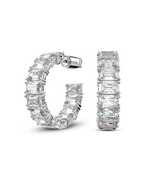 SWAROVSKI Matrix Cubic Zirconia Open Hoop Earrings - Silver