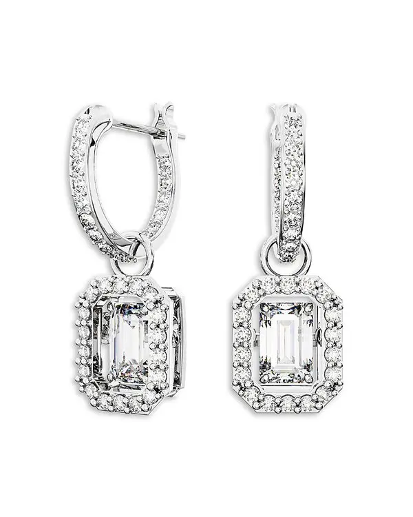 SWAROVSKI Una Angelic Octagon Drop Earrings - Silver