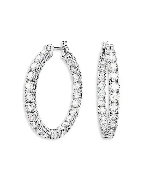 SWAROVSKI Matrix Hoop Earrings - Silver