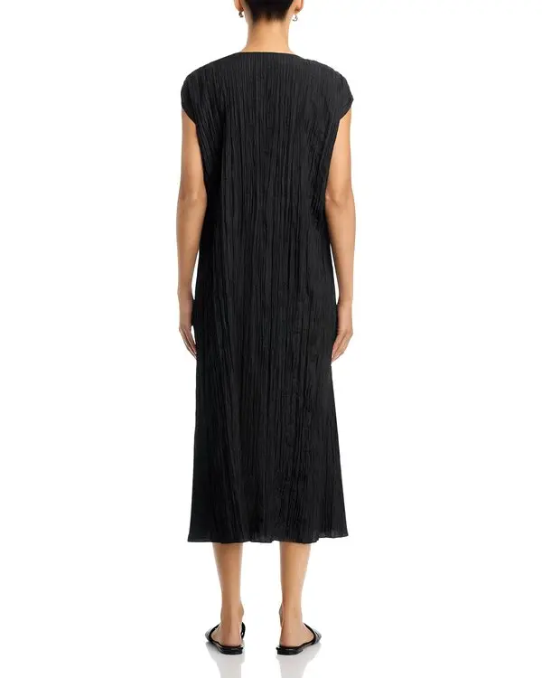 Eileen Fisher Crushed Silk V-neck Dress