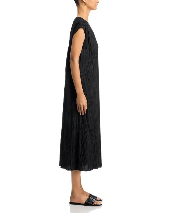 Eileen Fisher Crushed Silk V-neck Dress