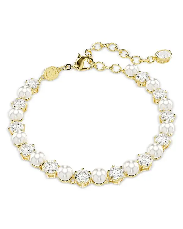 SWAROVSKI Matrix Cubic Zirconia & Imitation Pearl Bracelet - Gold