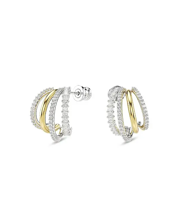 SWAROVSKI Hyperbola Multi Row Hoop Earrings - Silver/gold