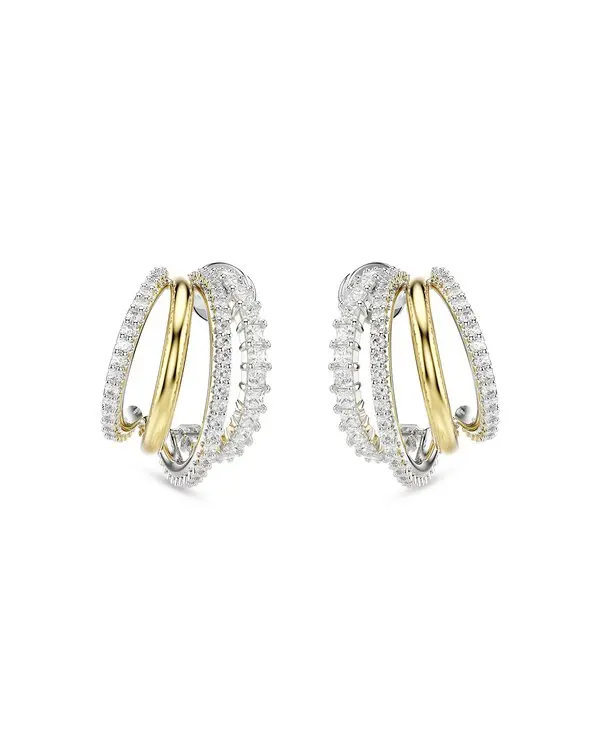 SWAROVSKI Hyperbola Multi Row Hoop Earrings - Silver/gold