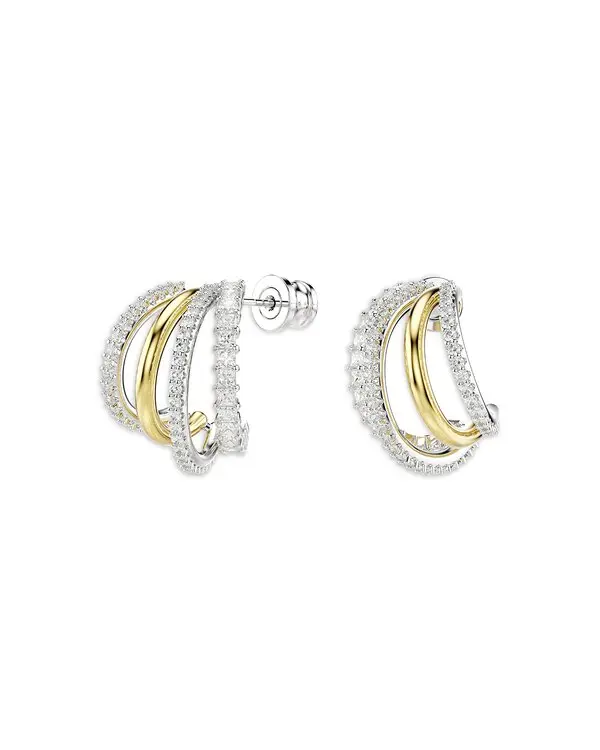 SWAROVSKI Hyperbola Multi Row Hoop Earrings - Silver/gold