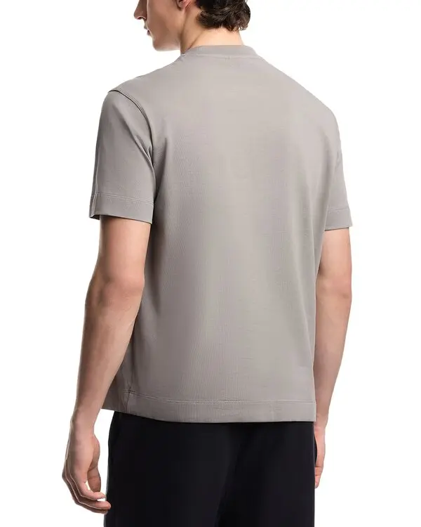 Emporio Armani Heavy Cotton Embroidered Logo T-shirt - Mourning Dove
