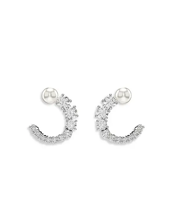 SWAROVSKI Matrix Half Hoop Earrings - Silver