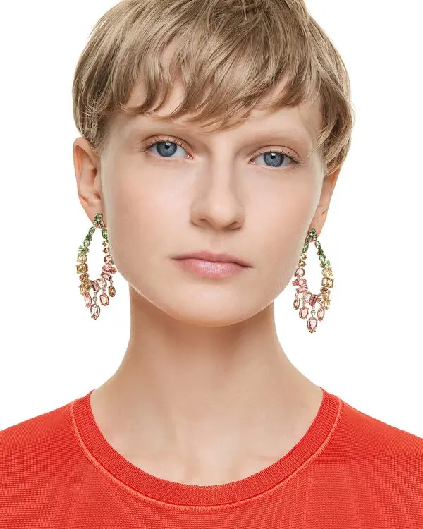 SWAROVSKI Gema Mixed Crystal Open Chandelier Earrings - Multicolored