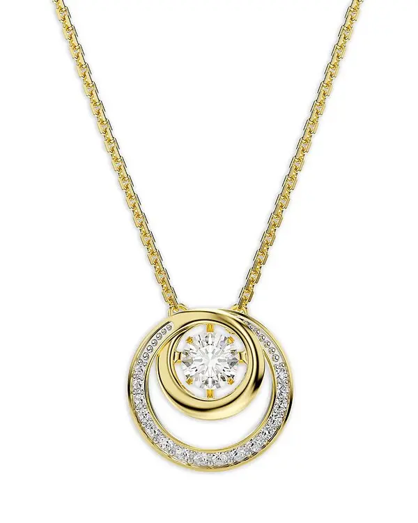 SWAROVSKI Hyperbola Crystal Circular Pendant Necklace - Gold