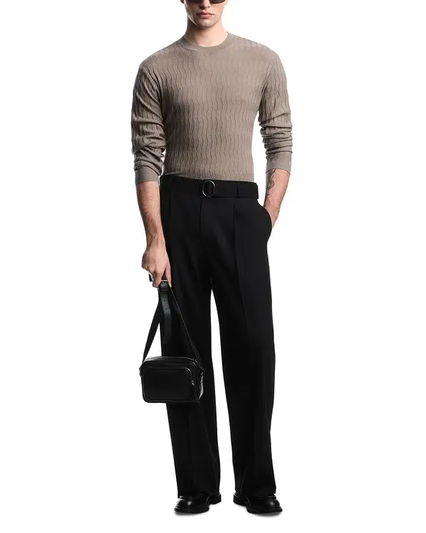 Emporio Armani Geometric Diamond Wool Pullover Sweater - Beige