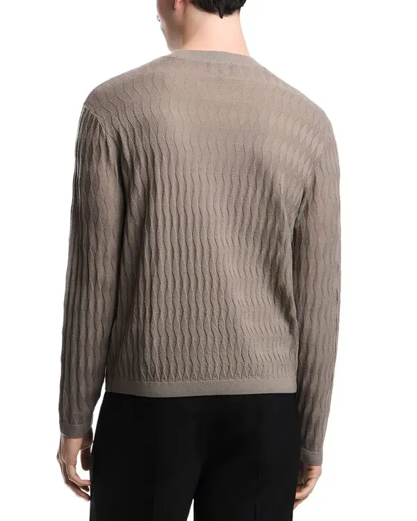 Emporio Armani Geometric Diamond Wool Pullover Sweater - Beige