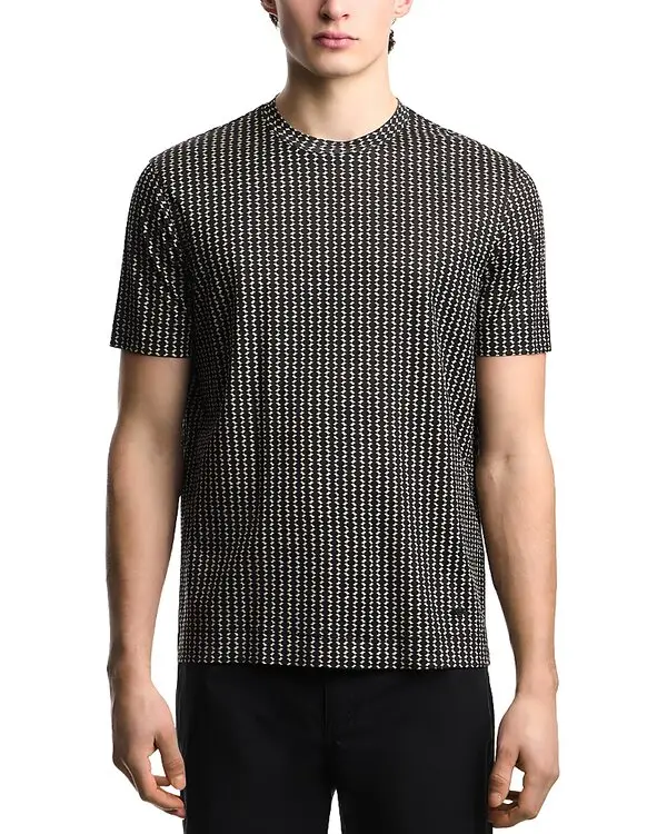 Emporio Armani Geometric Square Jacquard T-shirt - Blue
