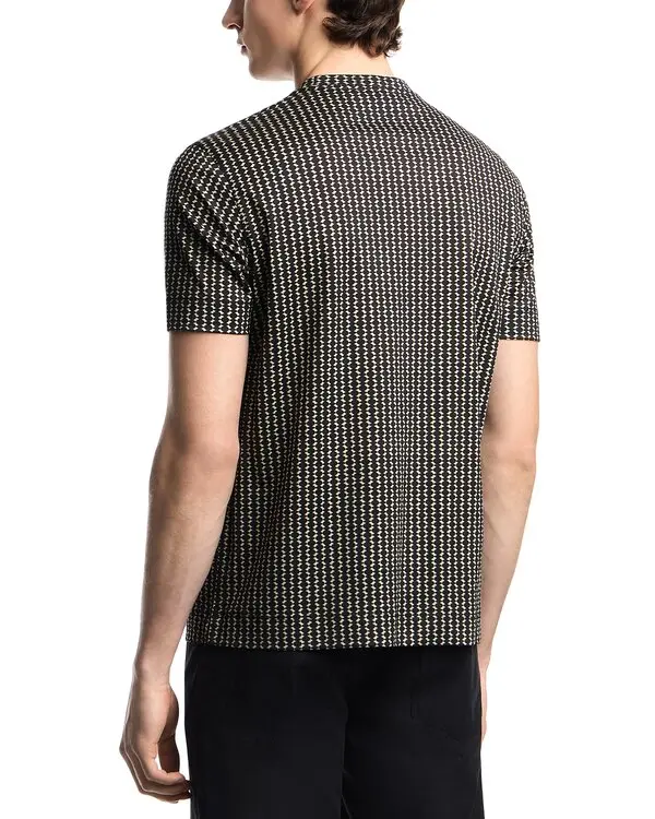Emporio Armani Geometric Square Jacquard T-shirt - Blue