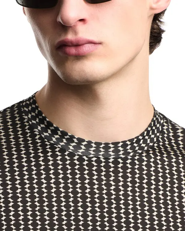 Emporio Armani Geometric Square Jacquard T-shirt - Blue