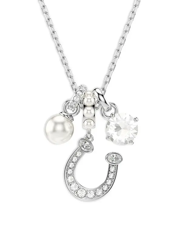 SWAROVSKI Symbolica Horseshoe Multi Charm Pendant Necklace - Silver